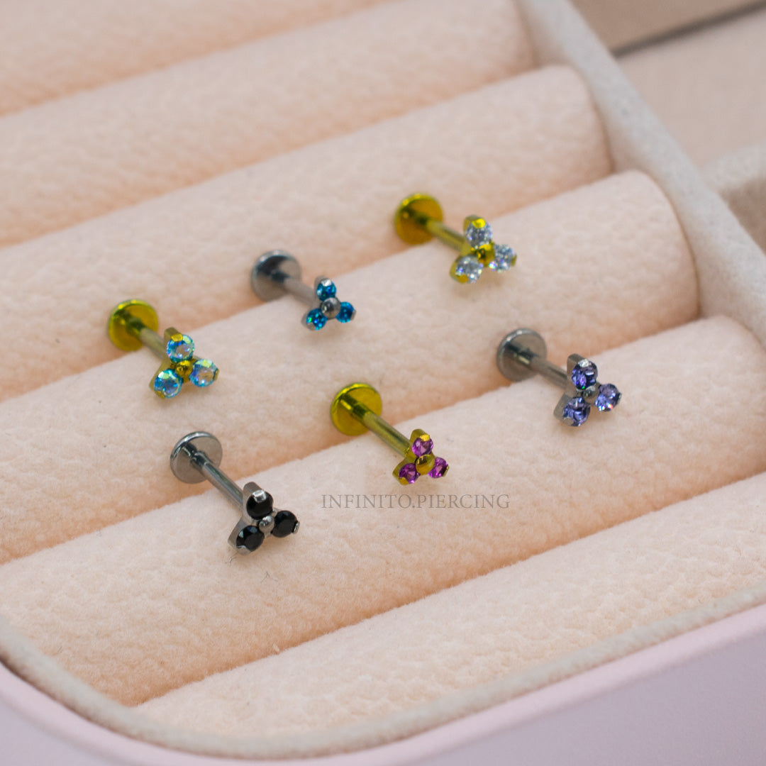 LABRET (TGI) TRINITY ZIRCONIA – Infinito Piercing